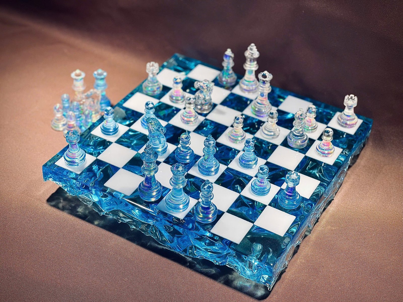 Ocean Cryral Chess Set – Epoxy Resin - ERDECOR